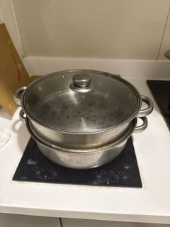 Stainless Steel Steamer Pot with 3 Tiers, Furniture & Home Living ...