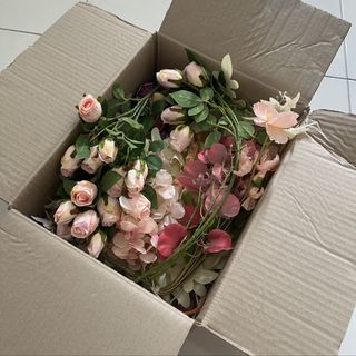 Mini Artificial Light Pink Rose Bud Flower Heads ( 10pcs ), Furniture ...