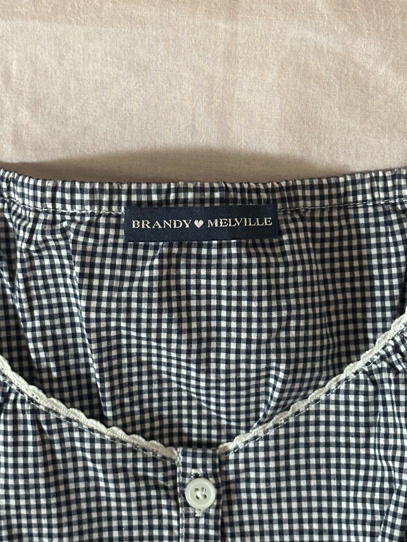 Brandy Melville Gingham Tiffany Tank, Women's Fashion, Tops, Sleeveless ...