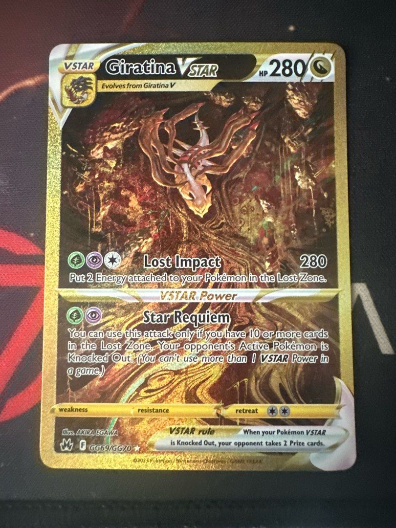 Giratina VSTAR Gold Secret Rare - Crown Zenith, Hobbies & Toys, Toys ...
