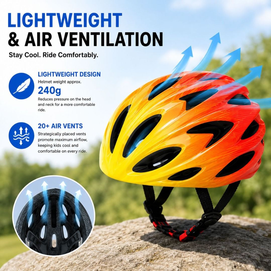 Kids Bike Helmet Adjustable Bicycle Safety Helmet for Cycling Scooter ...