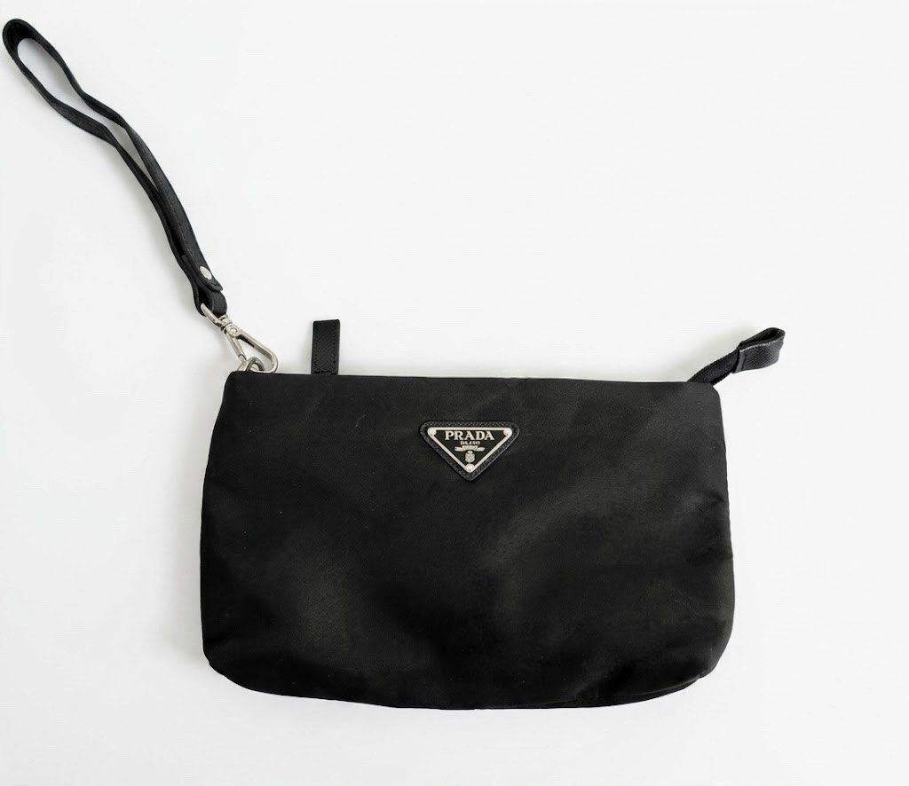 PRADA Black Re-Nylon Saffiano Second Clutch Multi Pouch Wrislet Bag ...