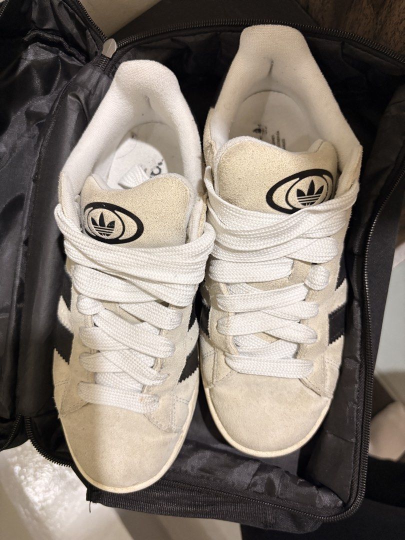 Adidas Campus Sneakers - Cream/Black, Men's Fashion, Footwear, Sneakers ...