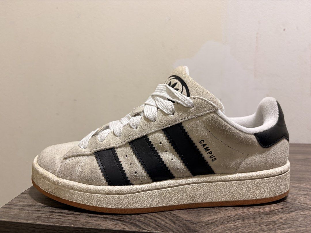 Adidas Campus Sneakers - Cream/Black, Men's Fashion, Footwear, Sneakers ...