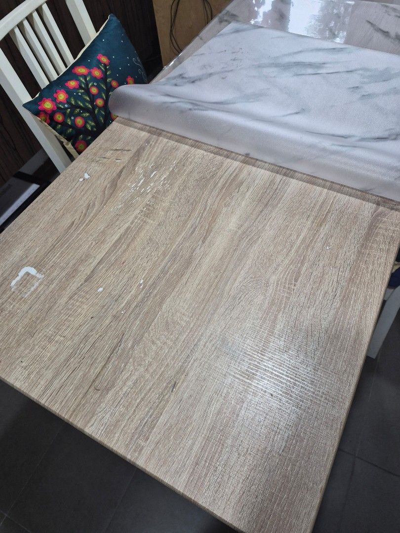 Beige Table with White Legs, Furniture & Home Living, Furniture, Tables ...