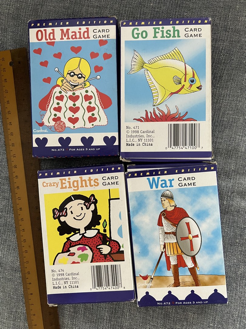 Cardinal Premier Edition Card Games - Old Maid, Go Fish, Crazy Eights ...