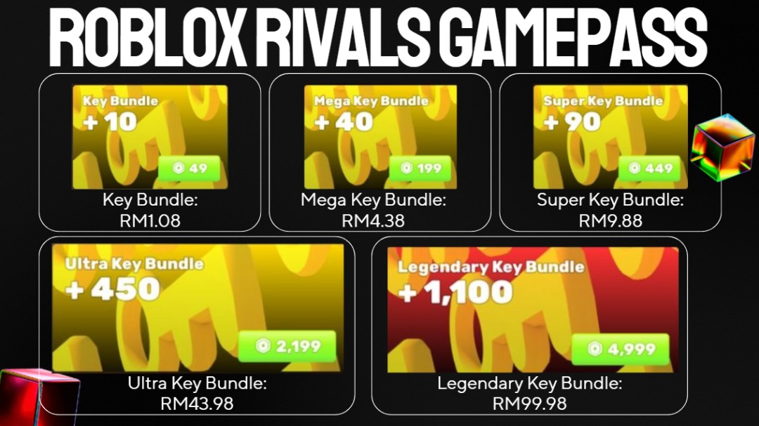 CHEAP ROBLOX RIVALS KEY BUNDLES (CHECK PIC/DESC FOR PRICE), Video ...