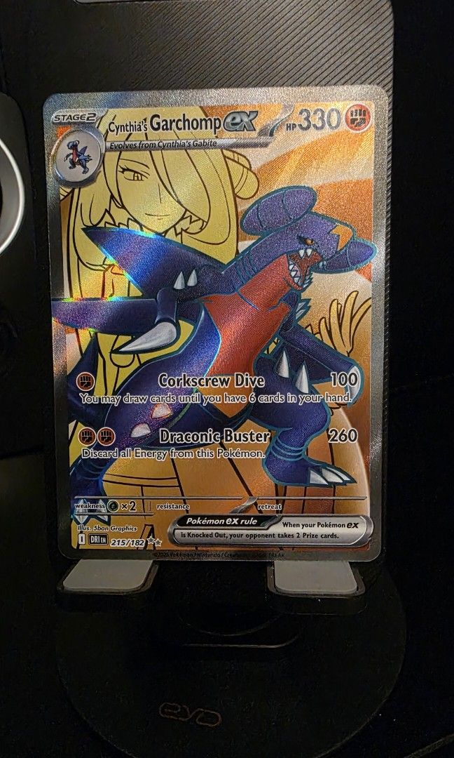 Cynthia's Garchomp Ex #215 Pokemon Destined Rivals, Hobbies & Toys ...