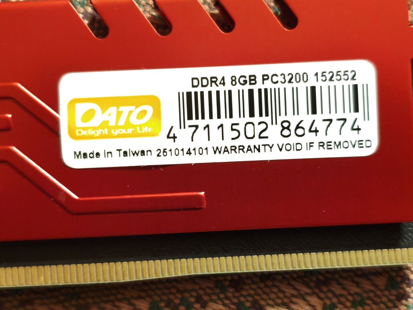 DATO DDR4 8GB PC3200 RAM, Computers & Tech, Parts & Accessories ...