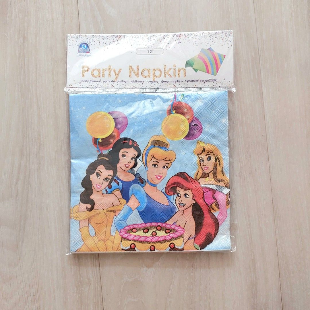Disney Princess Party Napkins Paper Tissue Belle Cinderella Sleeping ...