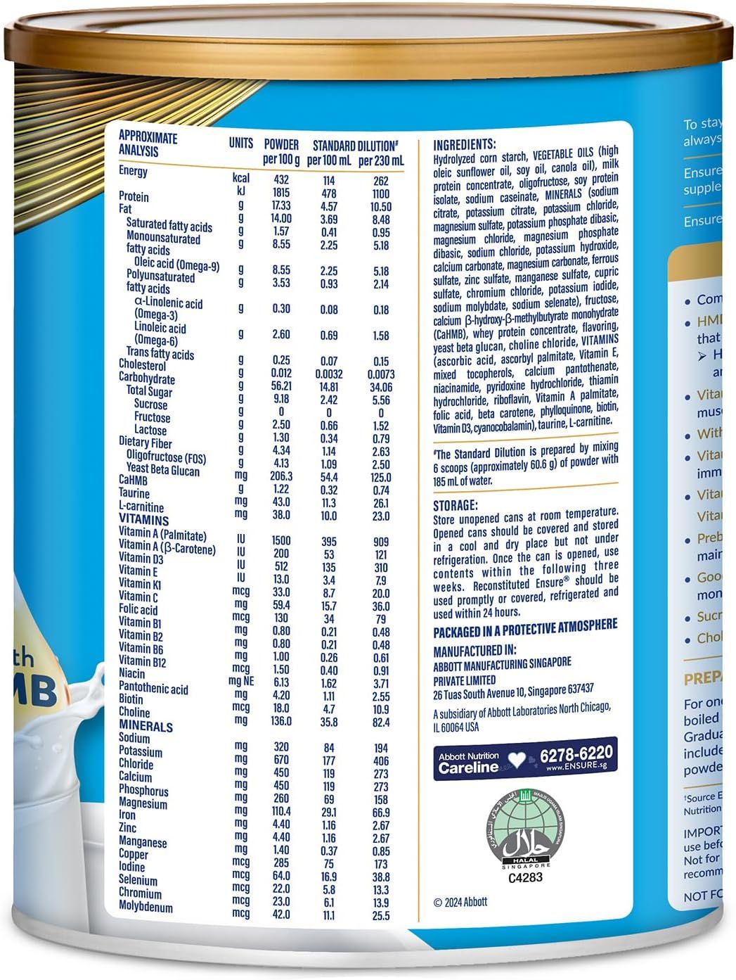 Ensure Life StrengthPro Sucrose-Free 800g - [Vanilla (Sucrose- Free ...