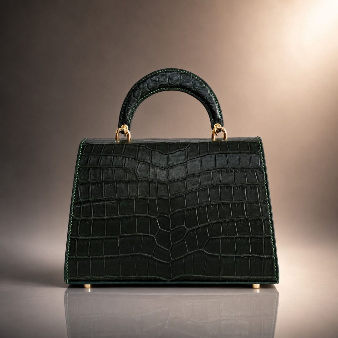 Green Custom made Genuine Crocodile Bag, Women's Fashion, Bags ...