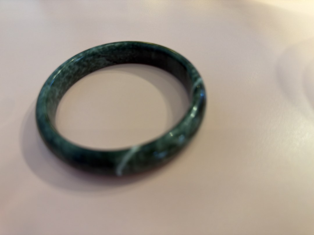 Green Jade Bangle, Women's Fashion, Jewelry & Organisers, Bracelets on ...