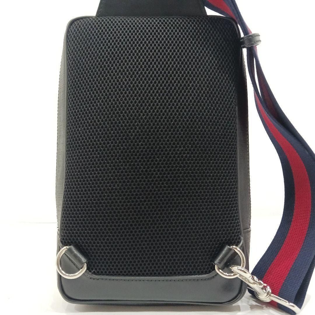 GUCCI Authentic GG Pattern Leather PVC Body Bag Black Rare A3781 ...