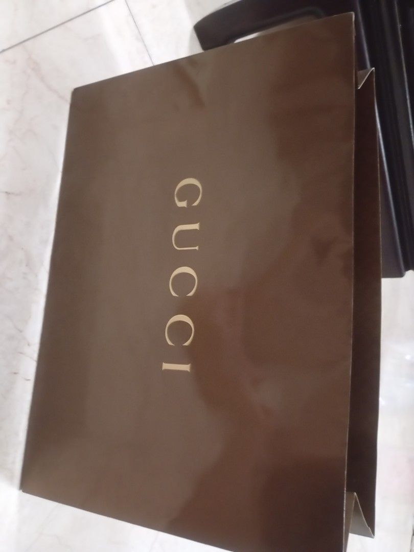 Gucci Paper Shopping Bag, Luxury, Bags & Wallets on Carousell