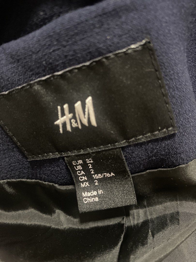 H&M Navy Blue Blazer, Women's Fashion, Coats, Jackets and Outerwear on ...