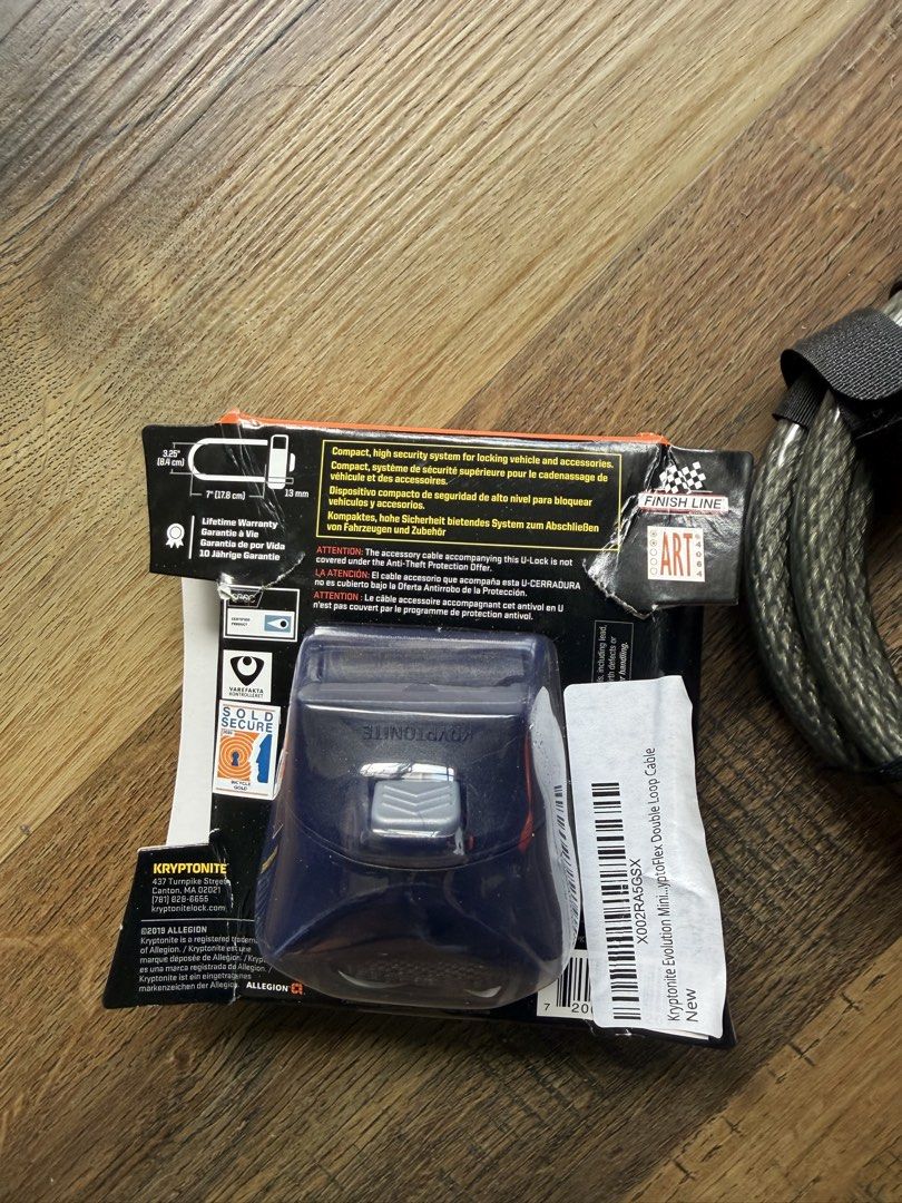 Kryptonite Evolution Mini-7 U-Lock with Cable, Sports Equipment ...