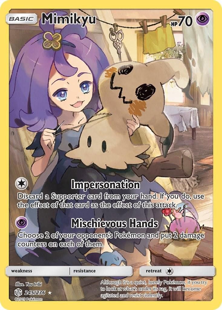 Mimikyu 245/236 Cosmic Eclipse Full Art Secret Rare Pokemon TCG 245/236 ...