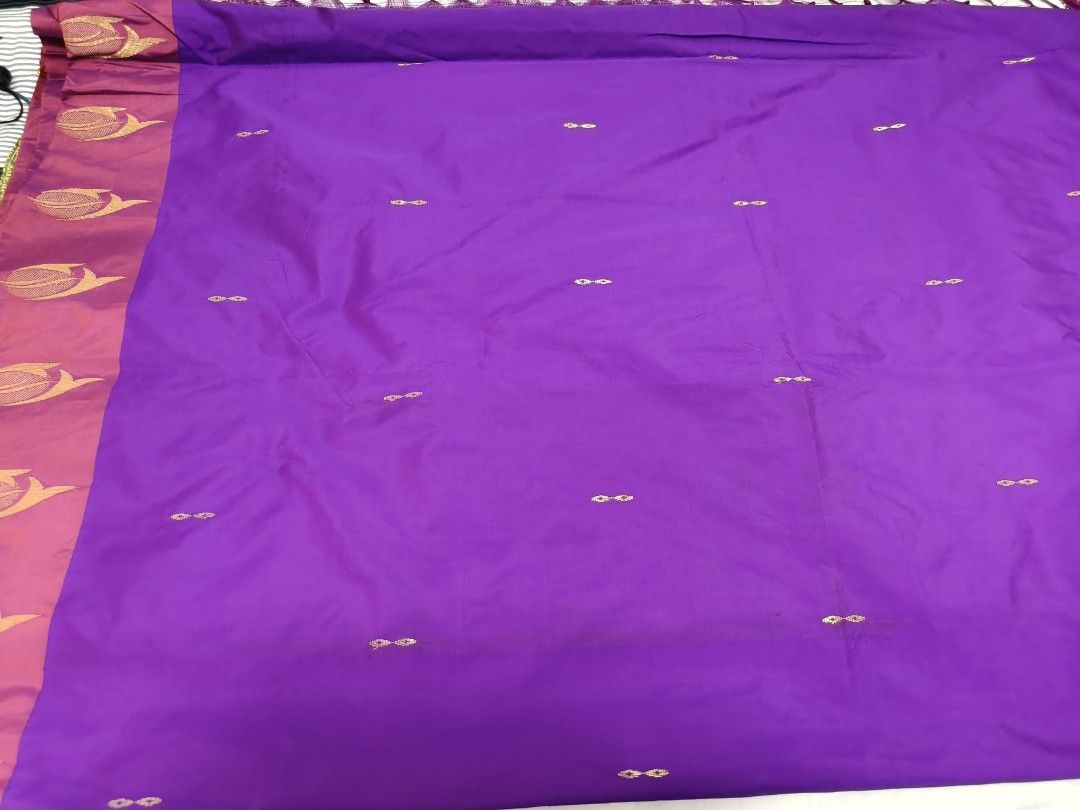 Purple Saree with Gold Detailing, Women's Fashion, Dresses & Sets ...