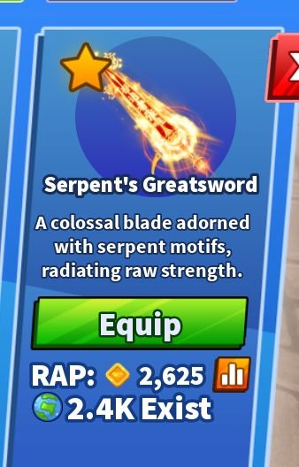 Roblox Blade Ball Serpent's Greatsword, Video Gaming, Gaming ...