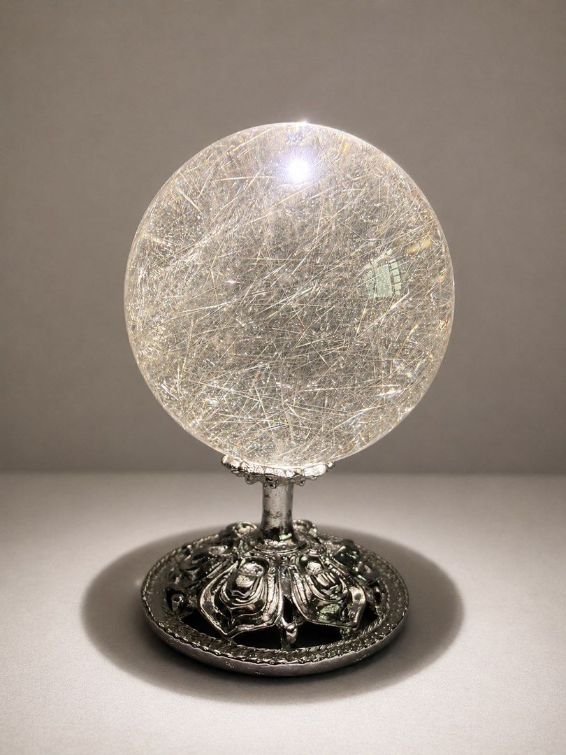 Silver Rutilated Sphere, Women's Fashion, Jewelry & Organisers ...