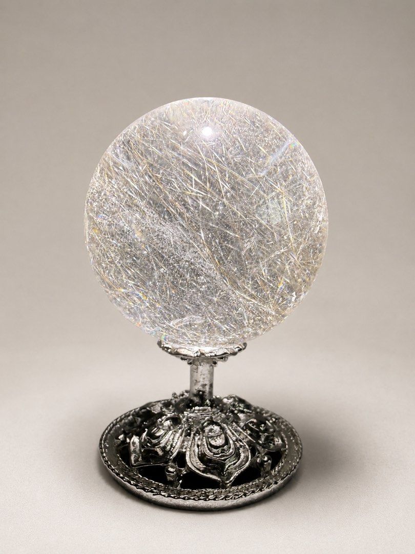 Silver Rutilated Sphere, Women's Fashion, Jewelry & Organisers ...