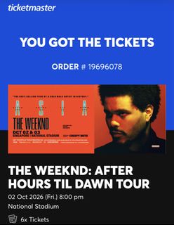 The Weeknd: After Hours Til Dawn Tour Tickets - 3 Tickets Available ...