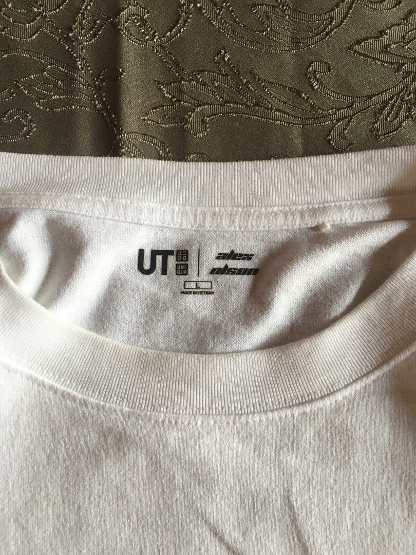 Uniqlo Skater Collection Alex Olson Flower Hour White LS, Men's Fashion ...