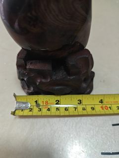 Hand-Carved Wooden Sculpture with Stone, Furniture & Home Living, Home ...