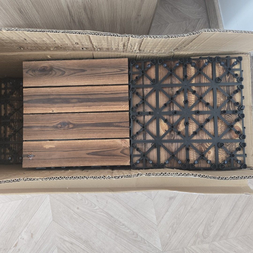 Wooden Interlocking Deck Tiles, Furniture & Home Living, Home Decor ...