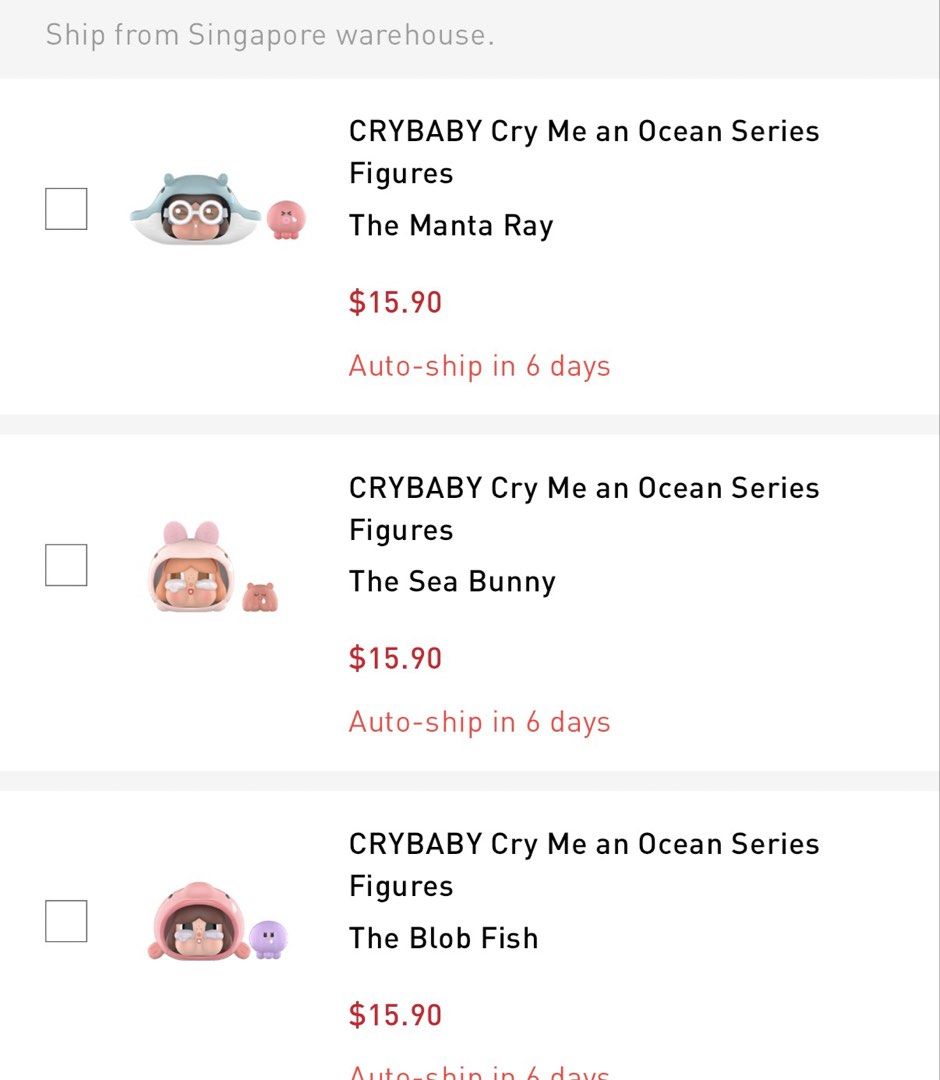 WTS - Crybaby Cry me an Ocean figurine ( Manta Ray (SOLD), Blob Fish ...
