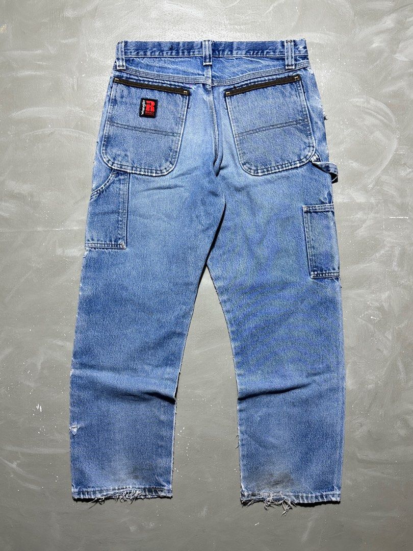 1990s Distressed Wrangler Riggs Original-fit Double Knee Denim ...