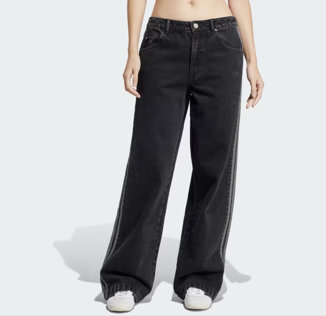 Adidas Adicolor Denim 3-Stripes Track Pants, Women's Fashion, Bottoms ...