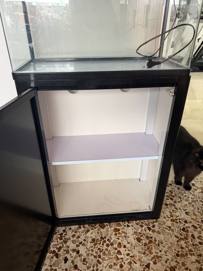 Aquarium Tank with Cabinet and LED Light, Pet Supplies, Homes & Other ...