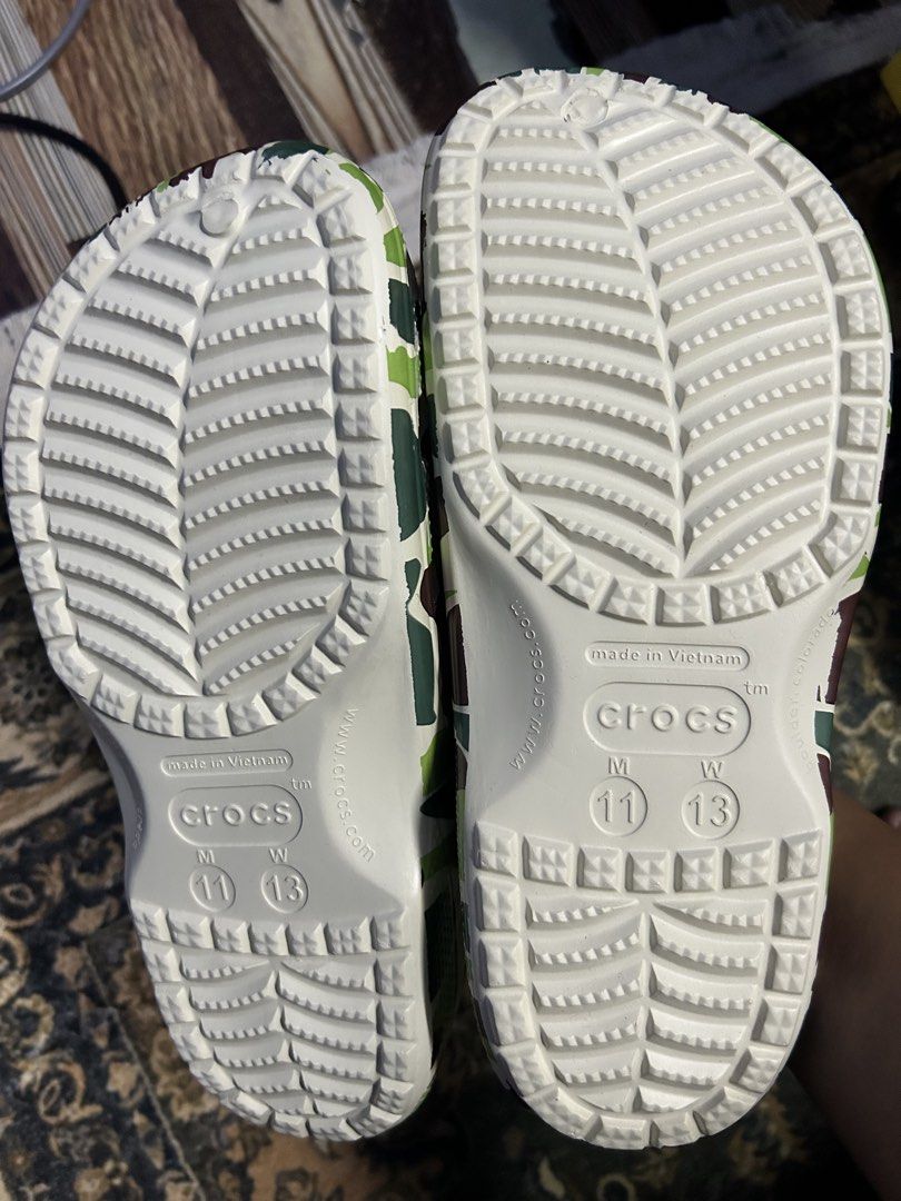 Bape X Crocs 28cm, Men's Fashion, Footwear, Flipflops and Slides on ...