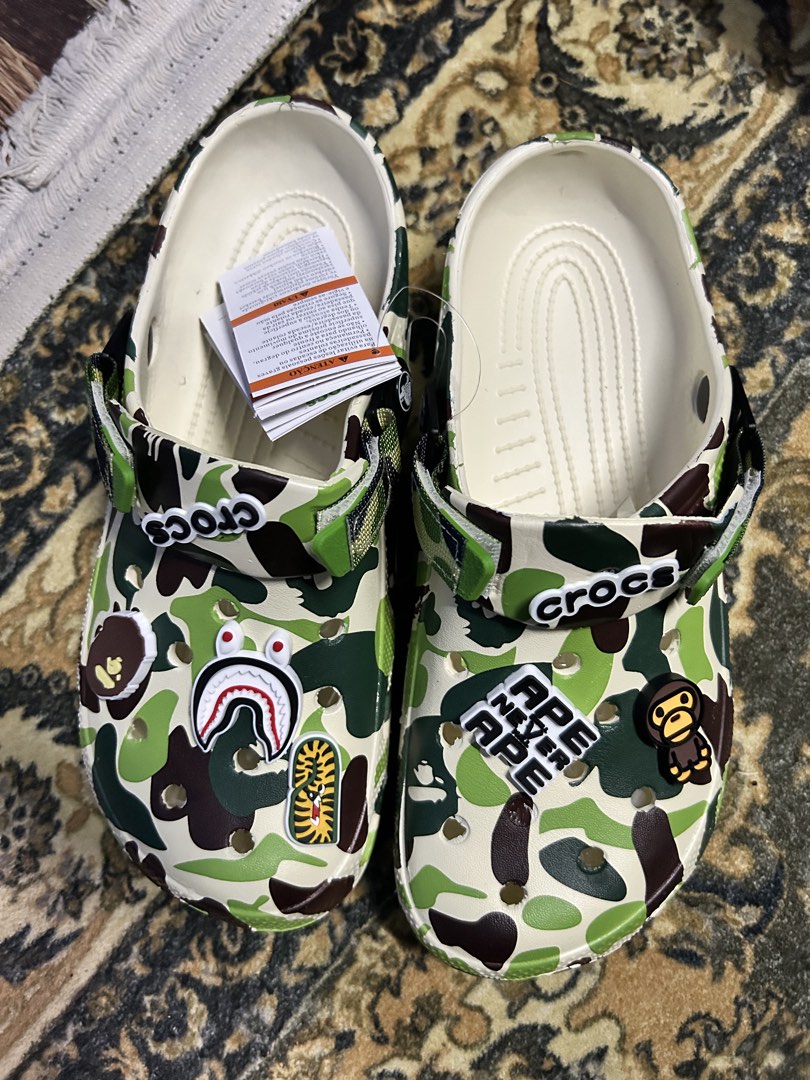 Bape X Crocs 28cm, Men's Fashion, Footwear, Flipflops and Slides on ...