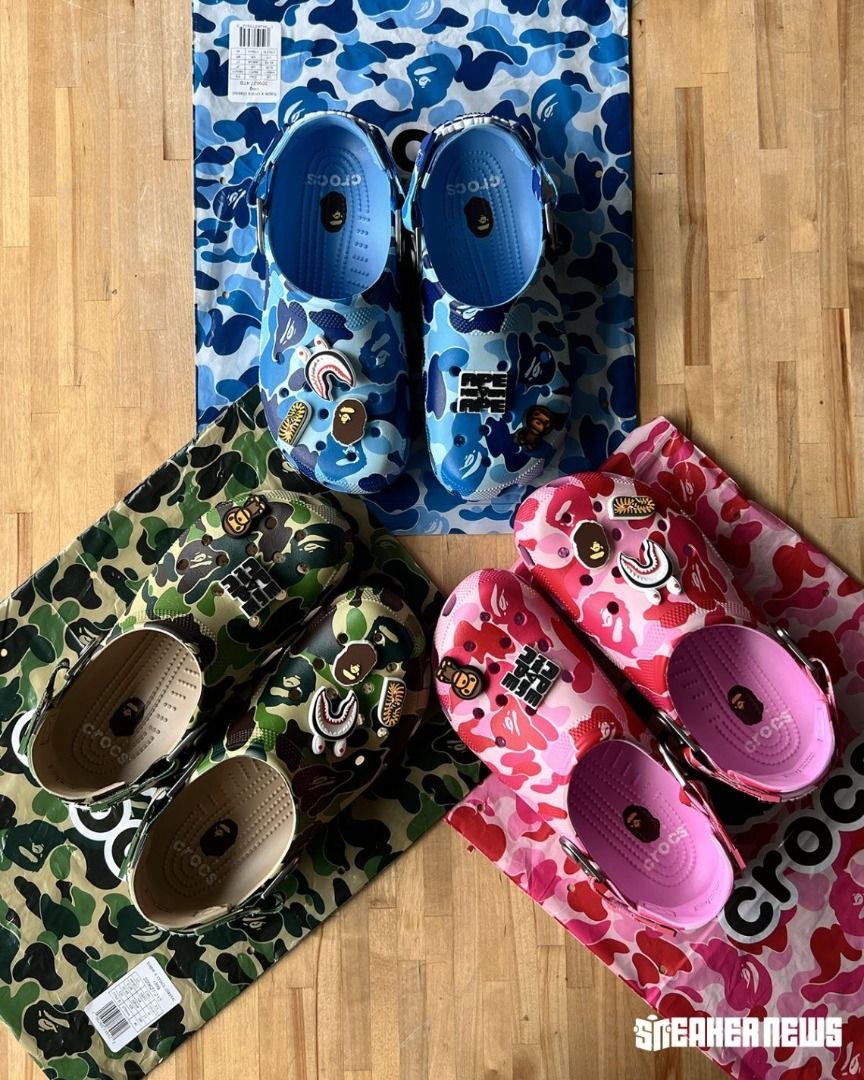 BAPE x Crocs Classic Clogs - Multiple Colors, Men's Fashion, Footwear ...