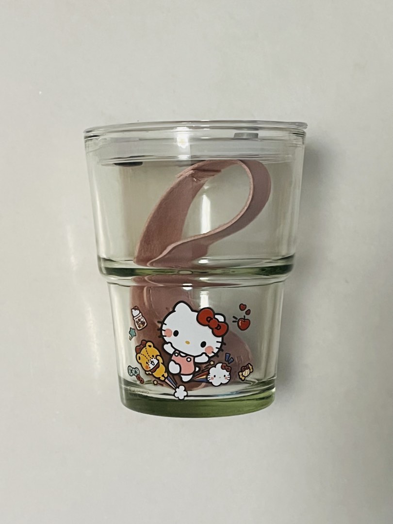 [BNIB] Hello Kitty x Marigold HL Milk Glass Tumbler With Straw (Pink ...