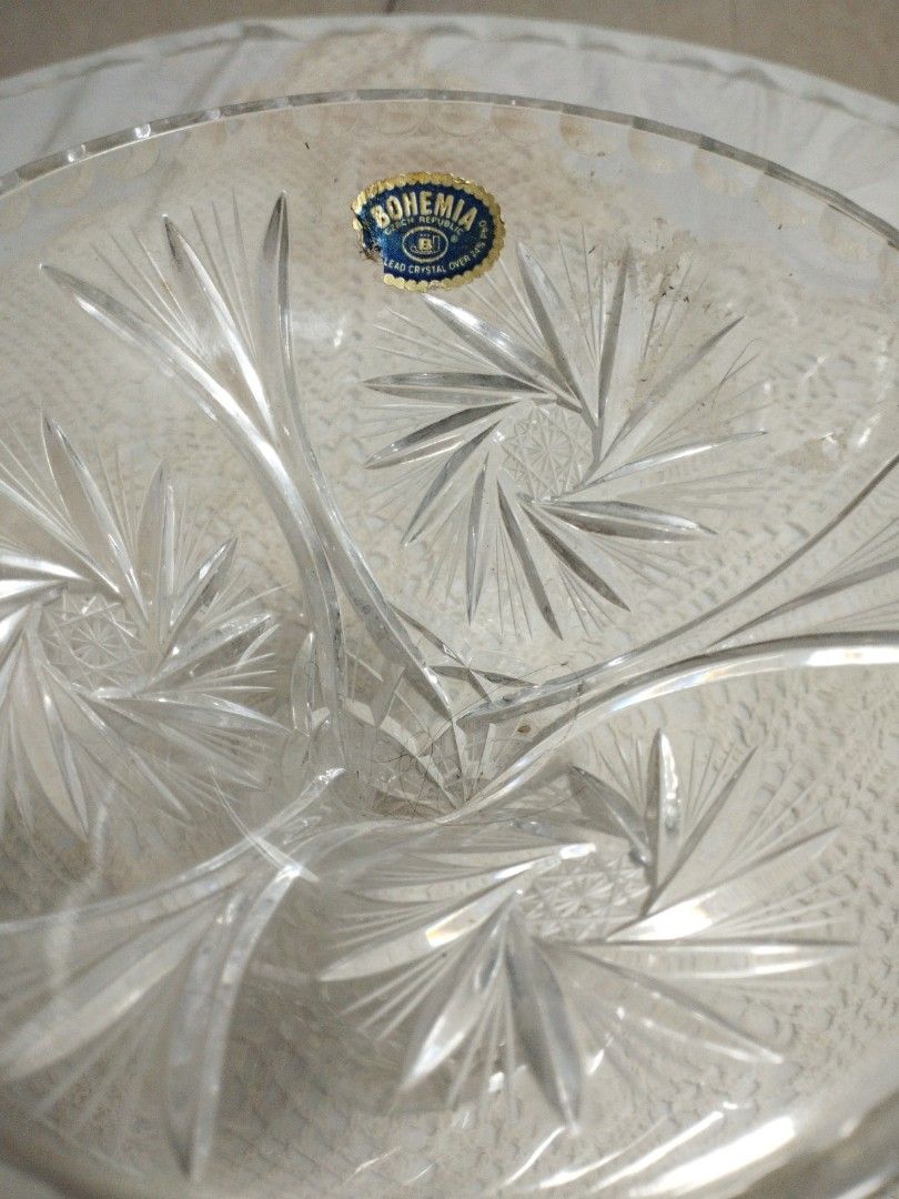 Bohemia Crystal Bowl Vase 24% Pb0, Furniture & Home Living, Home Decor ...