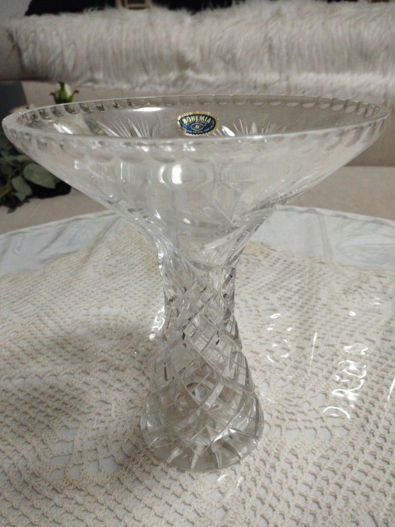 Bohemia Crystal Bowl Vase 24% Pb0, Furniture & Home Living, Home Decor ...