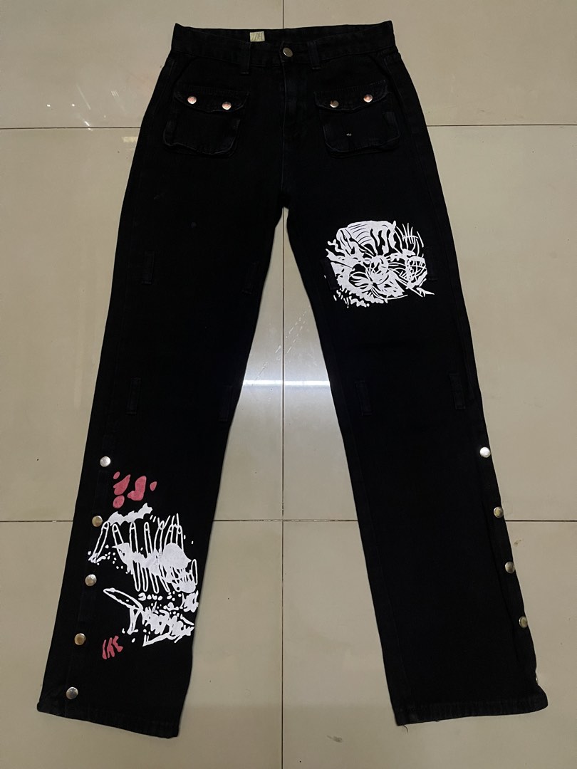 Bondage bush pants punk/emo, Women's Fashion, Bottoms, Jeans & Leggings ...