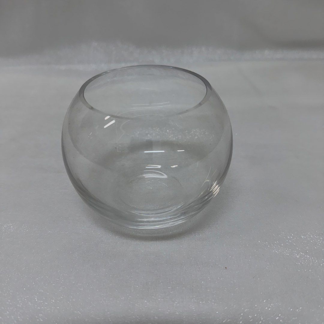 Clear Glass Round Bowl, Furniture & Home Living, Home Decor Accessories ...