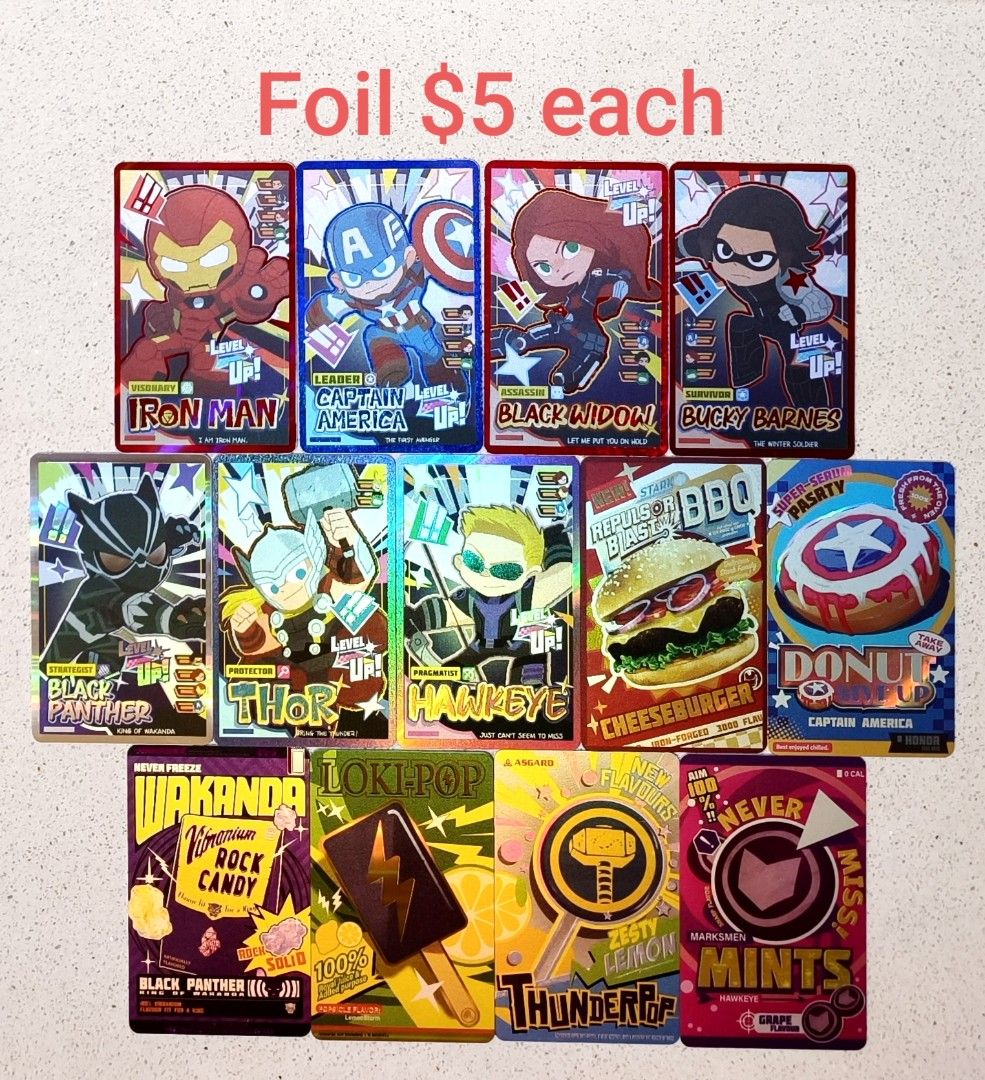 CPCM Marvel Expo Realms Heroes Metallic Foil Transparent Rare Cards ...