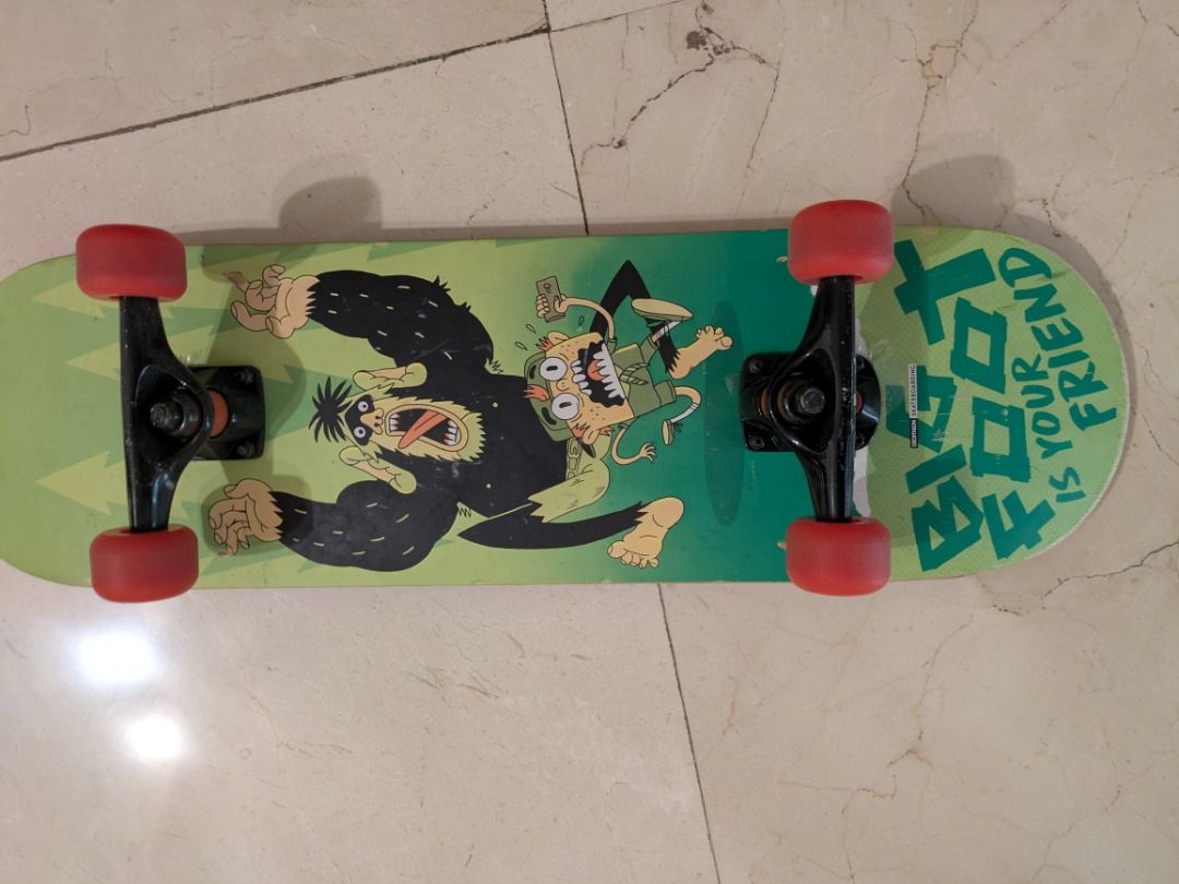 Decathlon SK MID 100 Big Foot Green Skateboard, Sports Equipment ...