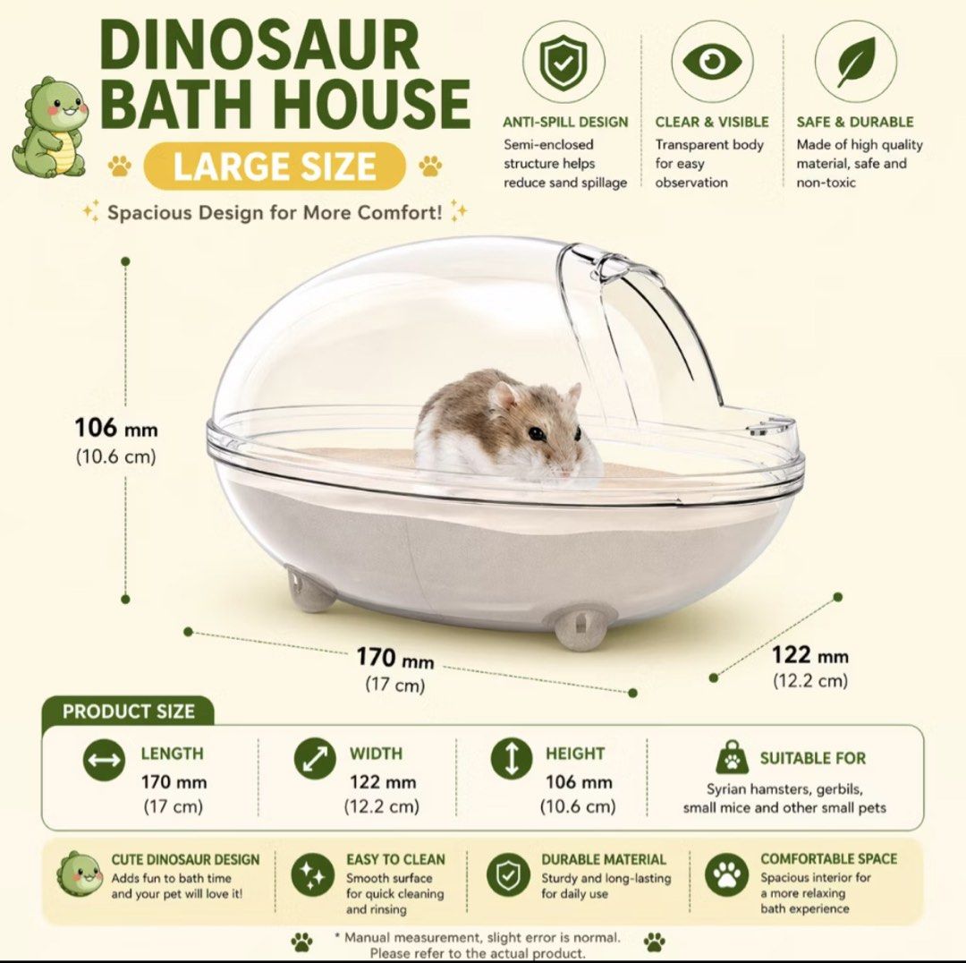 Hamster Sand Bath House - Large Size, Pet Supplies, Homes & Other Pet ...