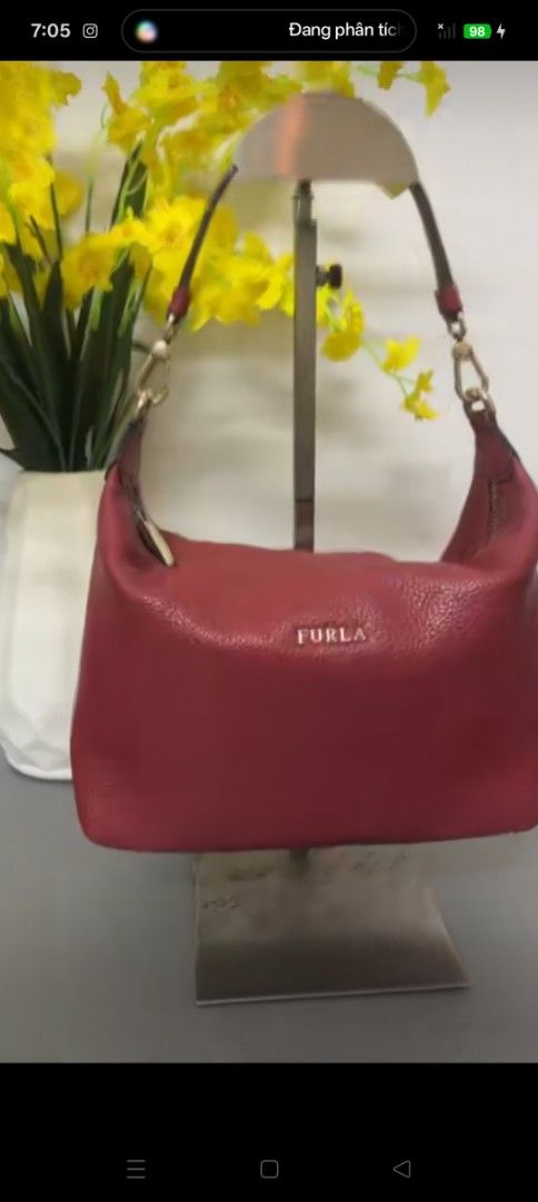 Furla Red Leather Hobo Bag, Luxury, Bags & Wallets on Carousell