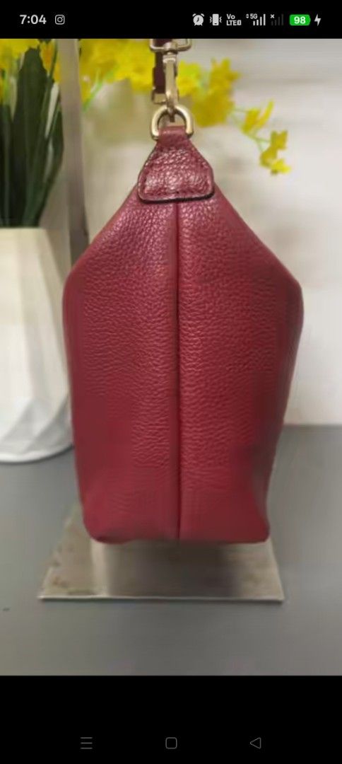 Furla Red Leather Hobo Bag, Luxury, Bags & Wallets on Carousell