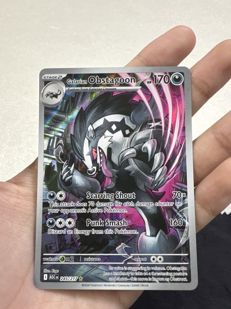 Galarian Obstagoon AR from ascended hero - Pokemon Card, Hobbies & Toys ...