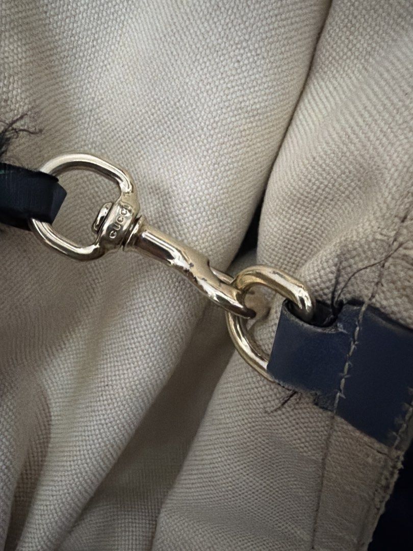 Gucci GG Canvas Tote Bag with Blue Leather Trim, Luxury, Bags & Wallets ...