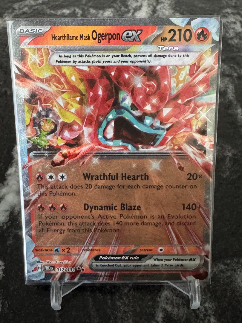 Hearthflame Mask Ogerpon ex #17 Pokemon Prismatic Evolutions, Hobbies ...